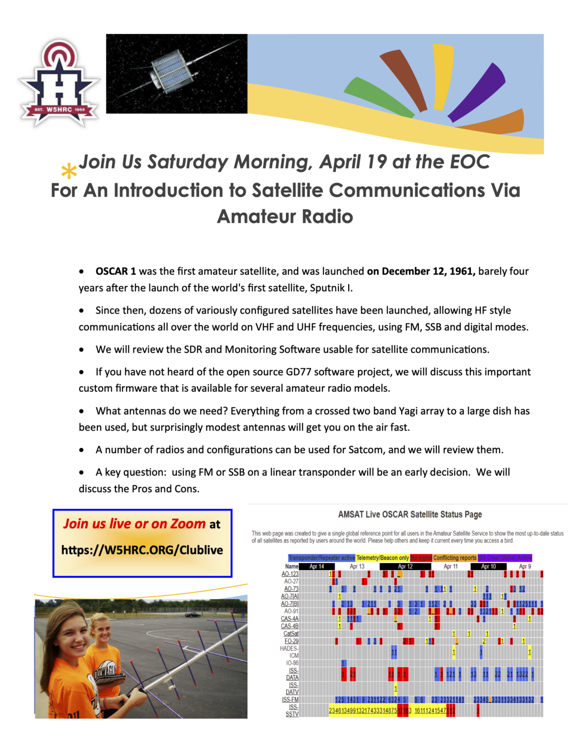 April 2025 Tech Talk – Satellite Communication – Hurst Amateur Radio Club